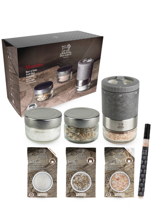 Maestro Salt bar - u'select salt mill with 3 interchangeable jars, 2 ...