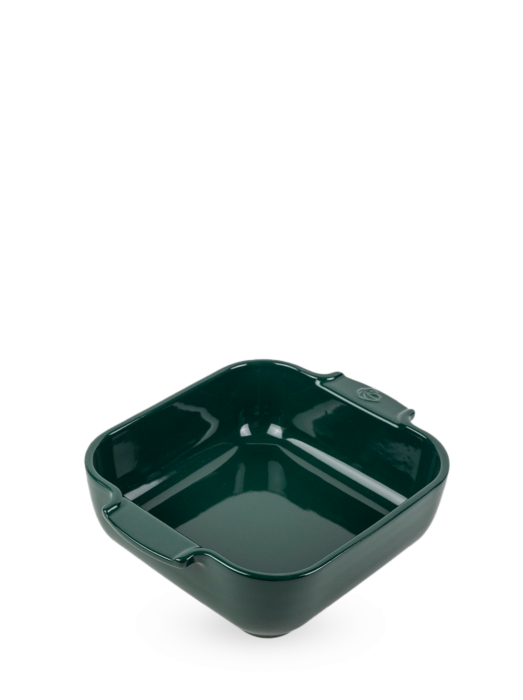 Appolia Ceramic square baking dish in forest green, 21cm - Peugeot Saveurs