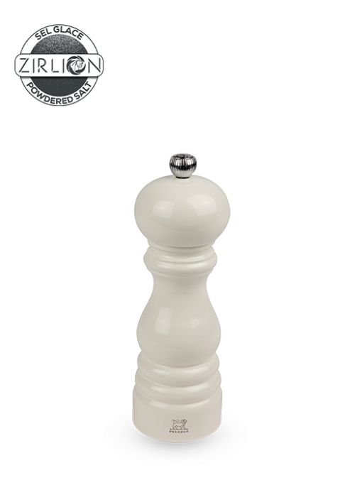 Parisrama Manual salt mill in wood, ivory gloss, 18cm - 7in - Peugeot ...
